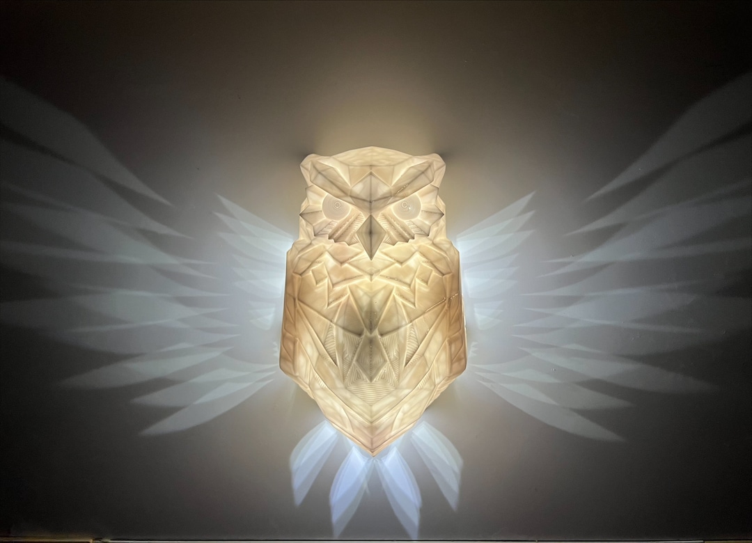 Whimsical 3D Printed Owl Wall Light - Charming Home Decor and Nighttime ...