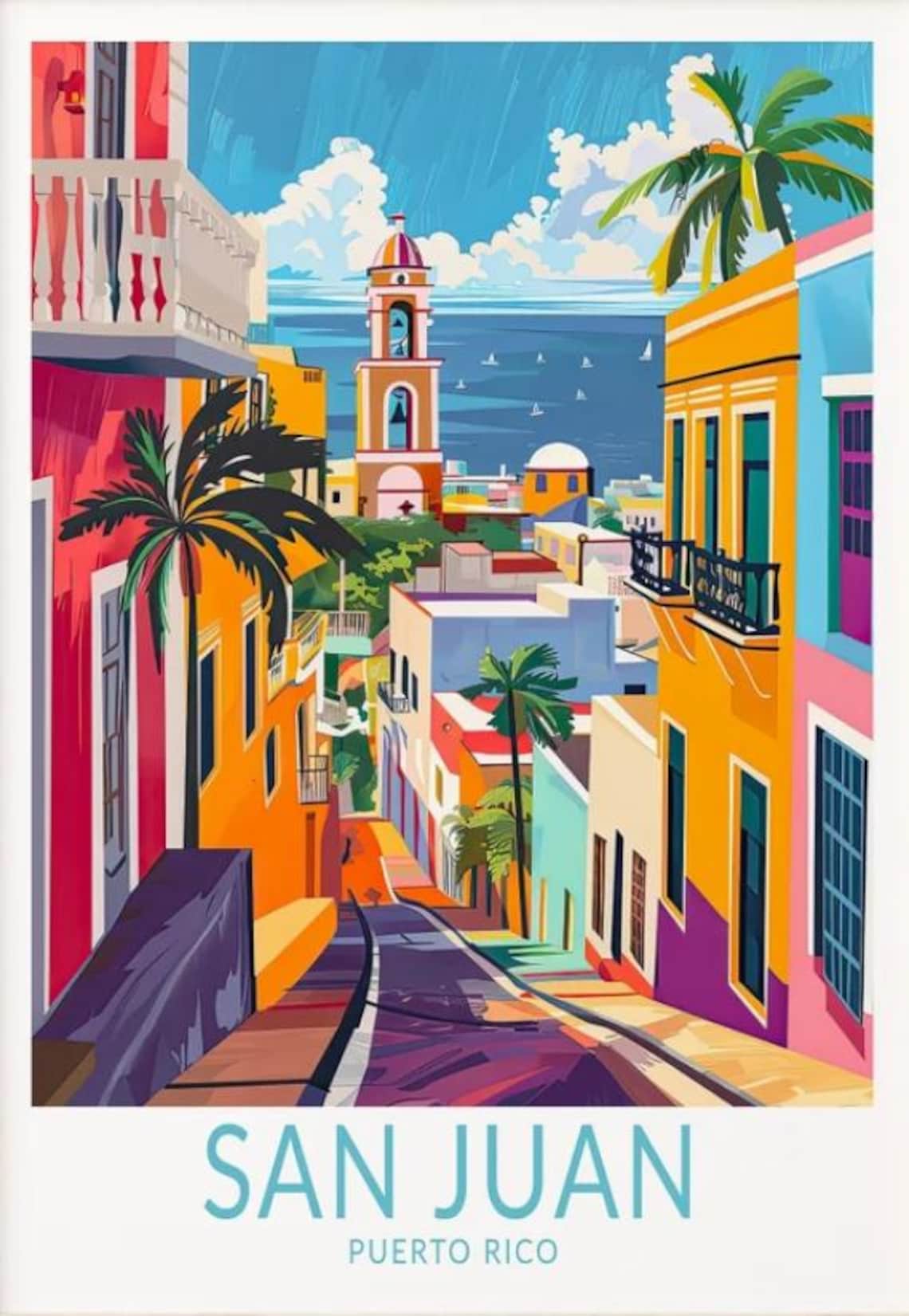 San Juan Puerto Rico Travel Prints, Puerto Rico Posters, San Juan Wall ...