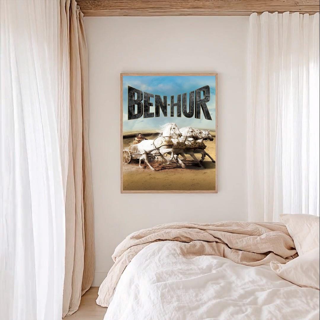 Benhur 1959 Vintage Movie Posterart Print Wall Decor for Home Office ...