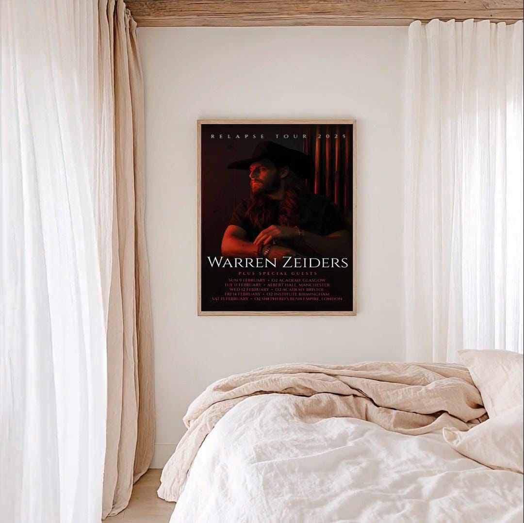 Warren Zeiders Relapse 2025 Uk Tour Poster Concert Wall Decor - Etsy
