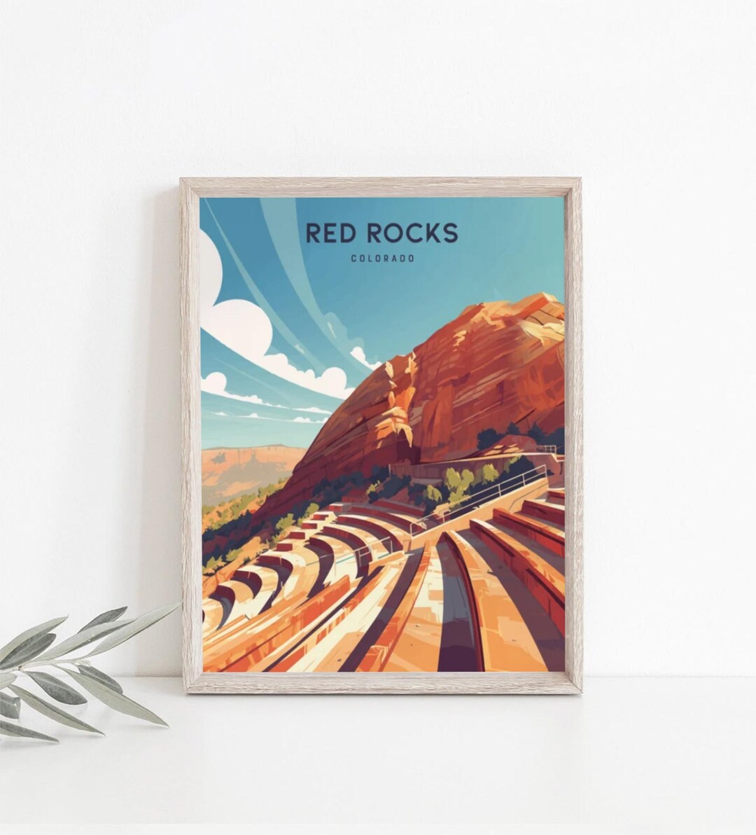 Red Rocks Colorado Amphitheater Poster, Concert Venue Wall Art, Red ...