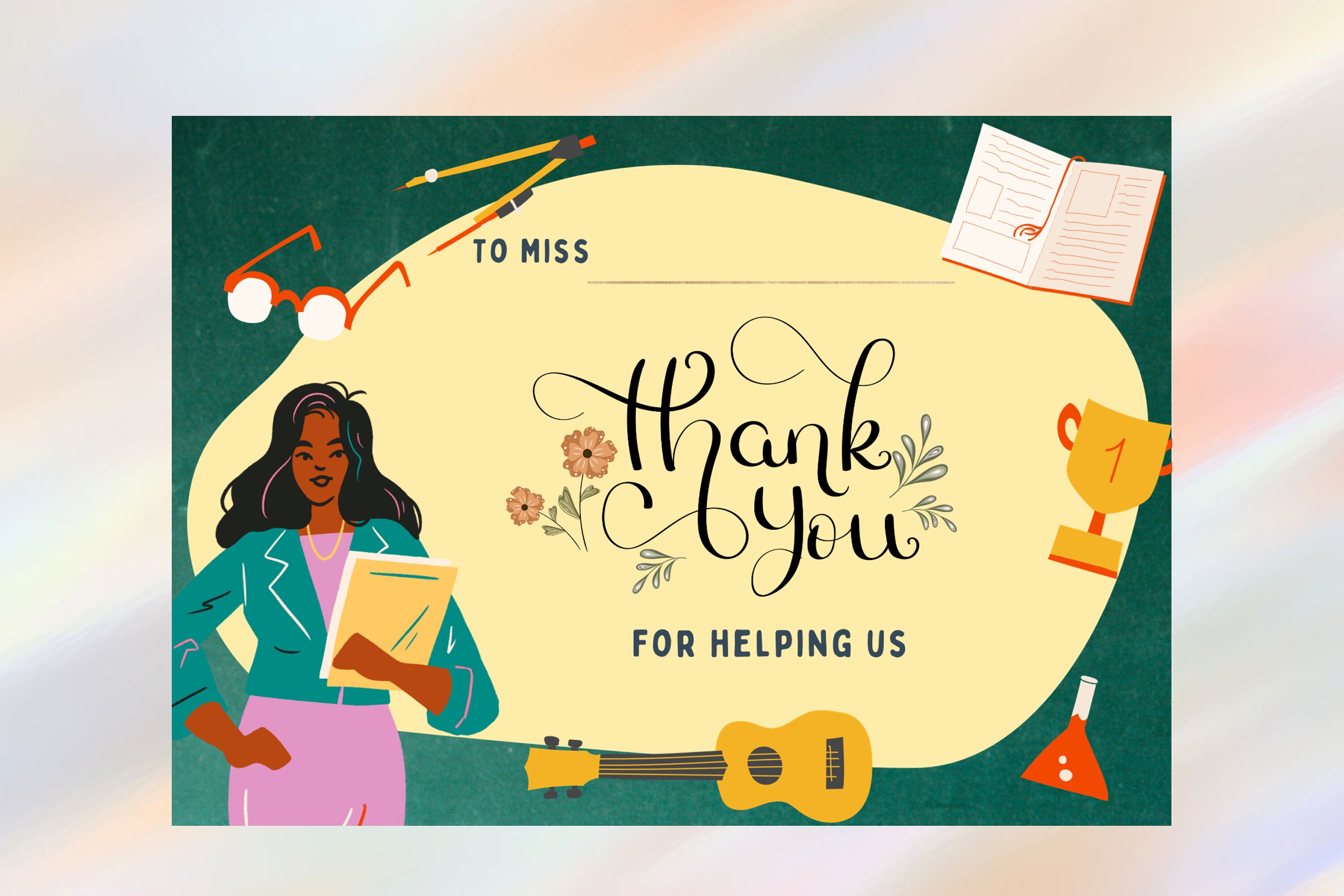 Teacher Appreciation, Personalized End of Year Thank You Card ...