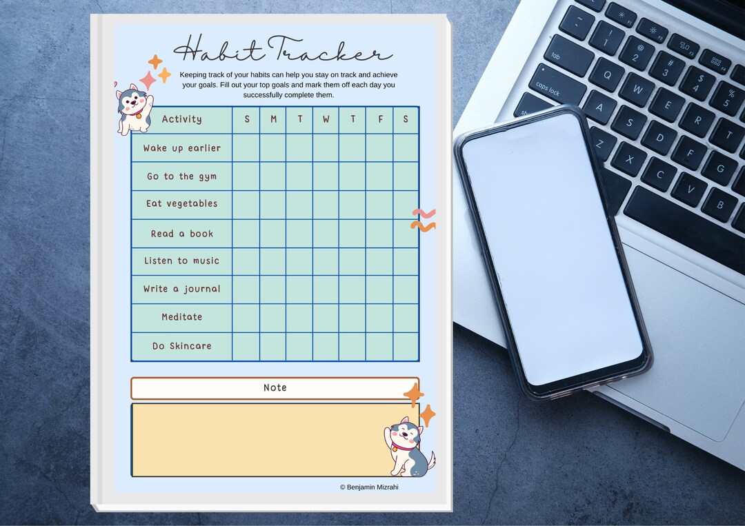 Habit Tracker Printable | Editable Habit Tracker | Daily Habit Tracker ...