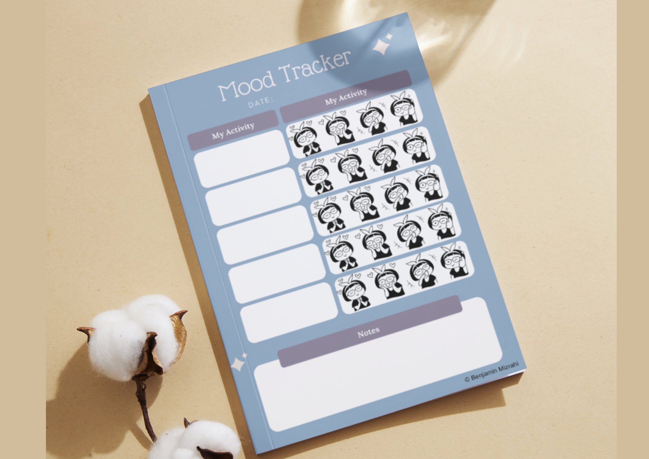 Printable Mood Tracker Chart Template, Daily Mood Tracker Pages for ...