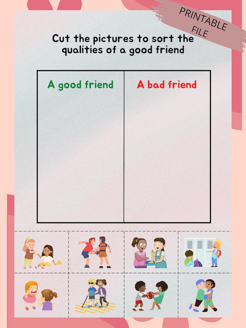 Good Vs Bad Friends Poster – Social Skills Printable (PDF) - Etsy Canada