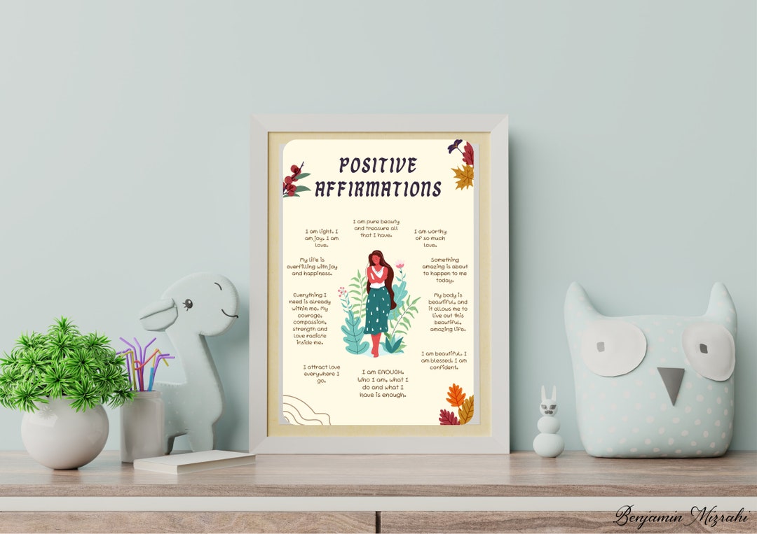 Positive Affirmations Poster, Mental Health Art (printable) - Etsy