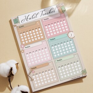 Printable Monthly Habit Tracker Cute Template Daily Habit Tracker ...