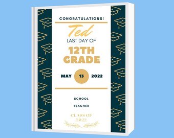 Editable First or Last Day of School 12th Grade Boy or Girl Cute ...