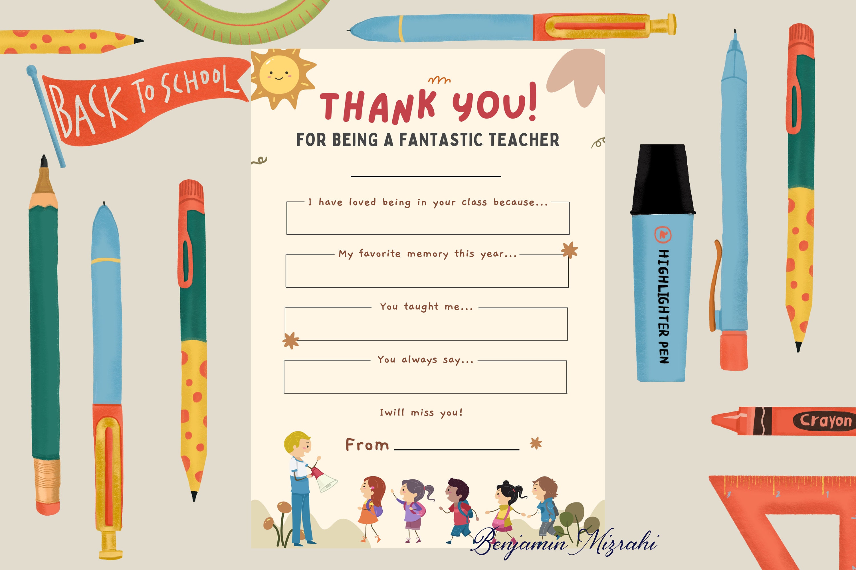 Teacher Appreciation Week, Printable Thank You, Digital Coloring Page ...