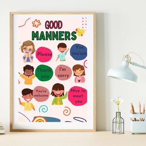 Good Manners Simple Illustration Poster - Good Behavior Poster ...
