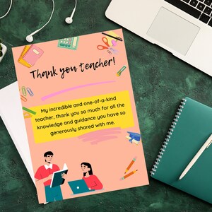 Teacher Thank You Printable, Thank You for Helping Me Grow Teacher ...