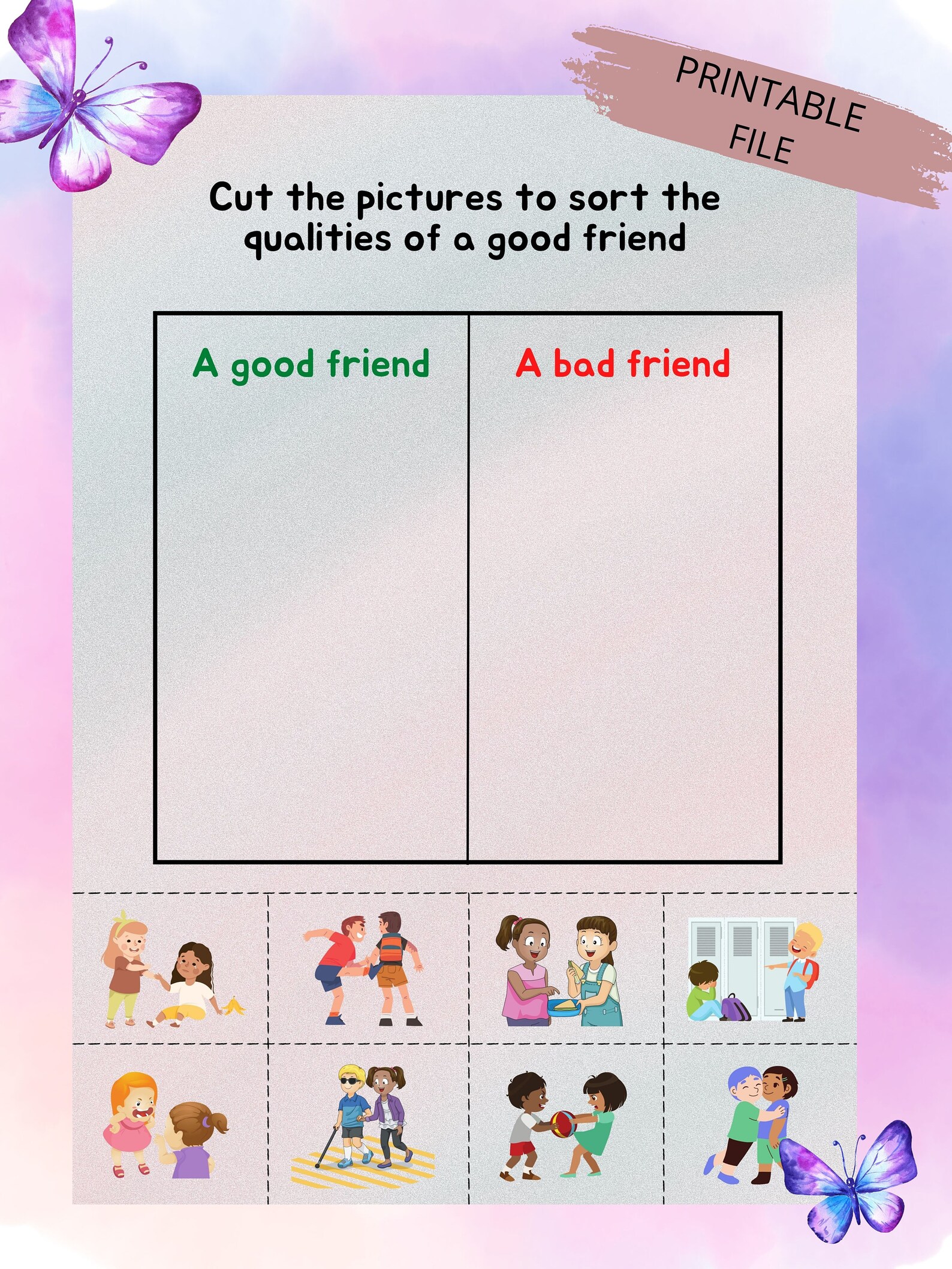 Good Vs Bad Friends Poster – Social Skills Printable (PDF) - Etsy Canada