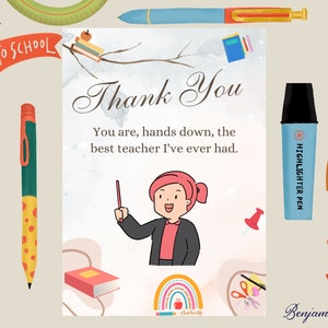 Teacher Appreciation Week Printable, Card for Teacher, Teacher ...