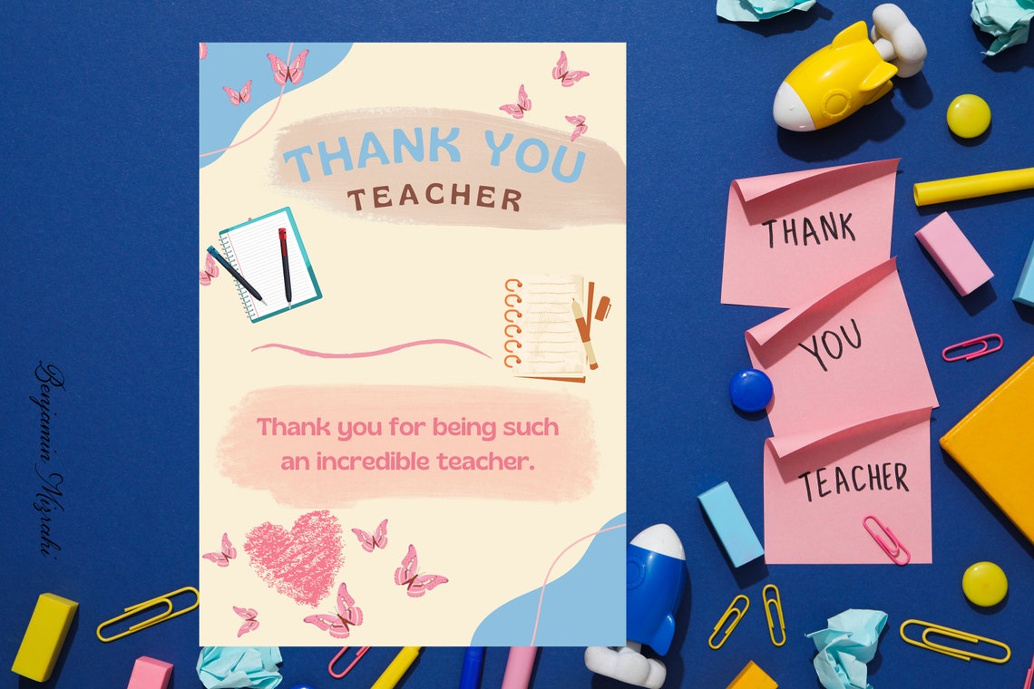 Printable Teacher Thank You Card, Teacher Appreciation Week, Thank You ...