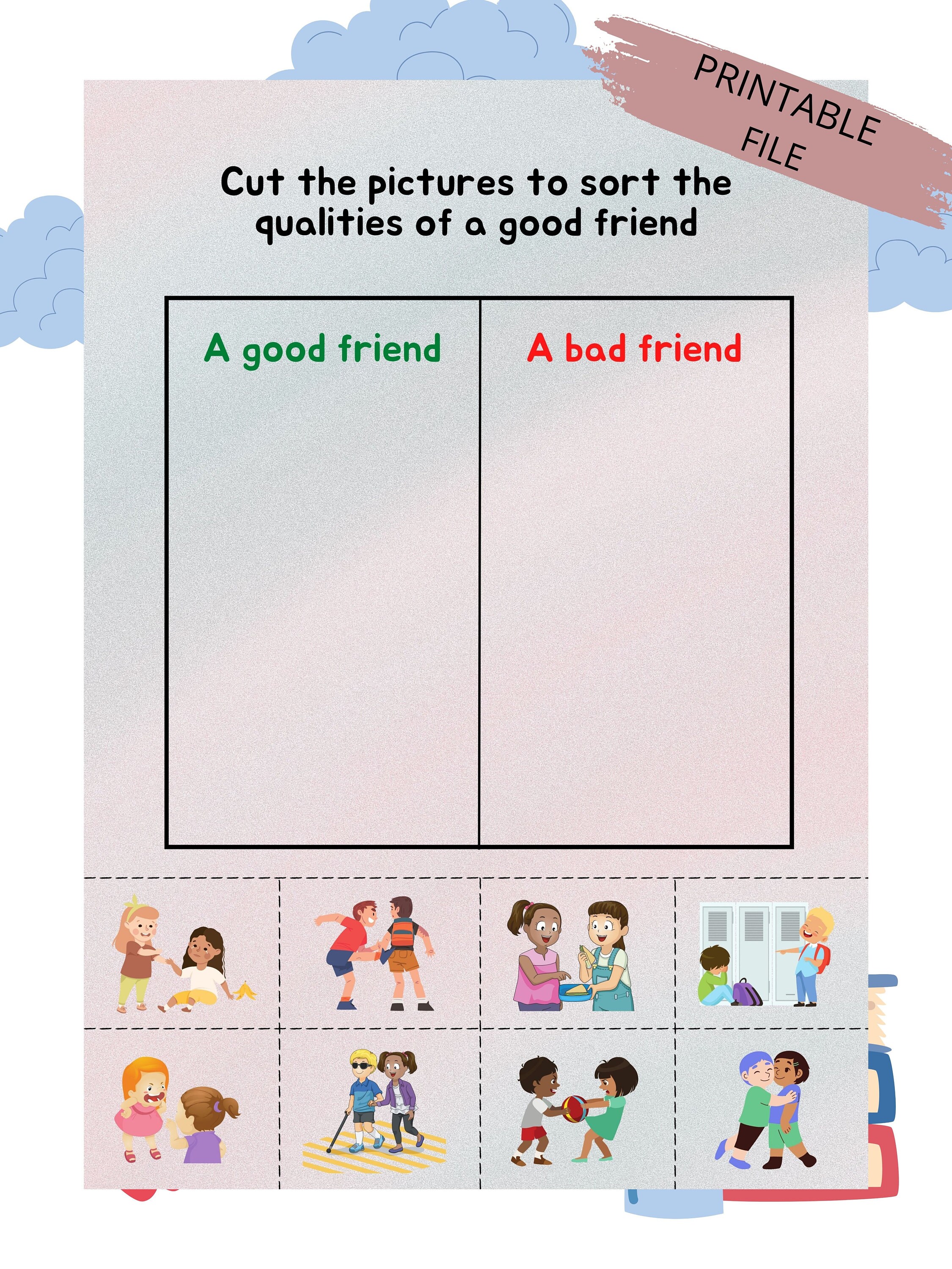 Good Vs Bad Friends Poster – Social Skills Printable (PDF) - Etsy Canada