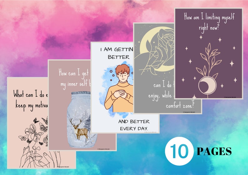 Positive Affirmation Cards, Printable Quotes, Editable Canva Template ...