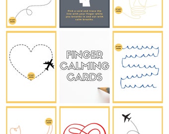 Finger Tracing Calming Cards, Printable Mindfulness Flash Cards, Calm ...