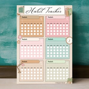 Printable Monthly Habit Tracker Cute Template Daily Habit Tracker ...