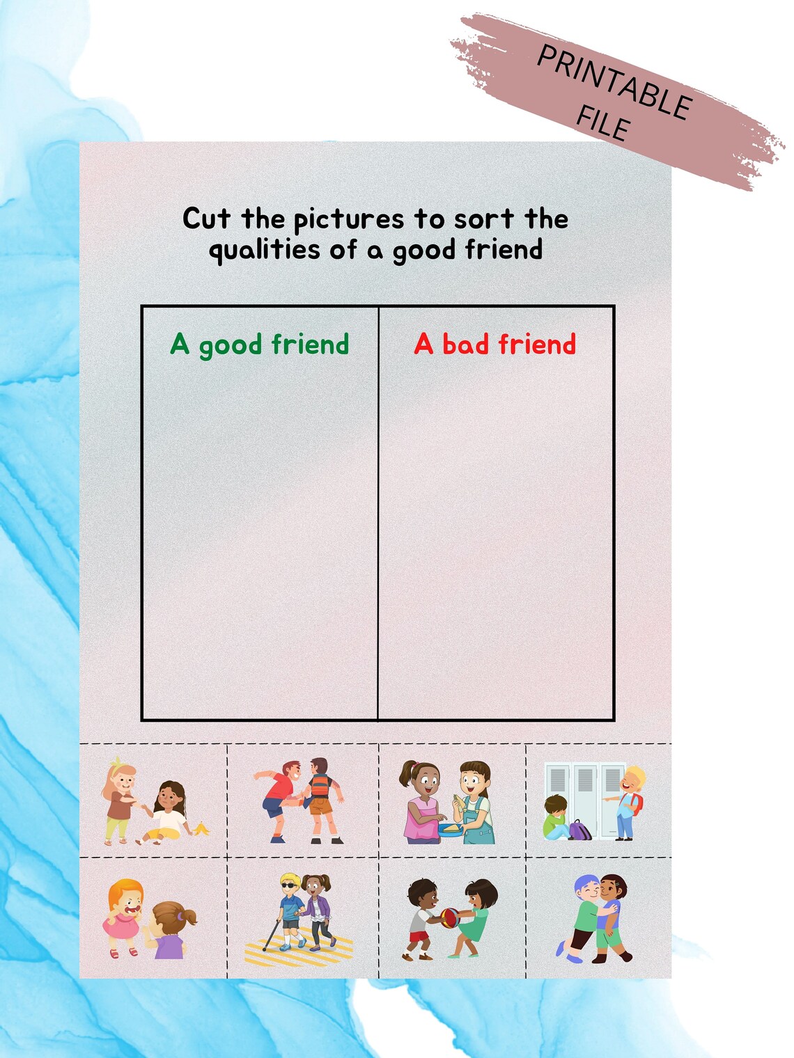 Good Vs Bad Friends Poster – Social Skills Printable (PDF) - Etsy Canada