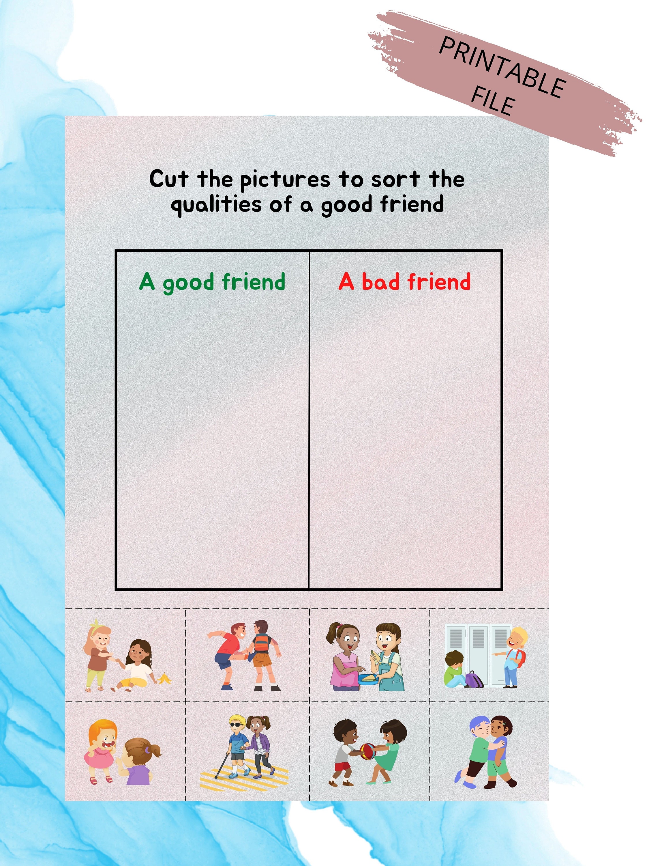 Good Vs Bad Friends Poster – Social Skills Printable (PDF) - Etsy Canada