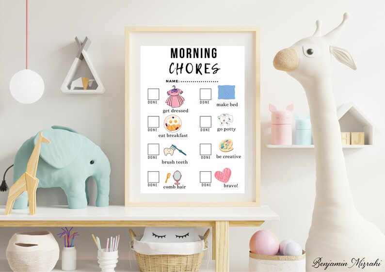 Kids Morning Chore Chart Morning Routine Chart To-do Chart - Etsy