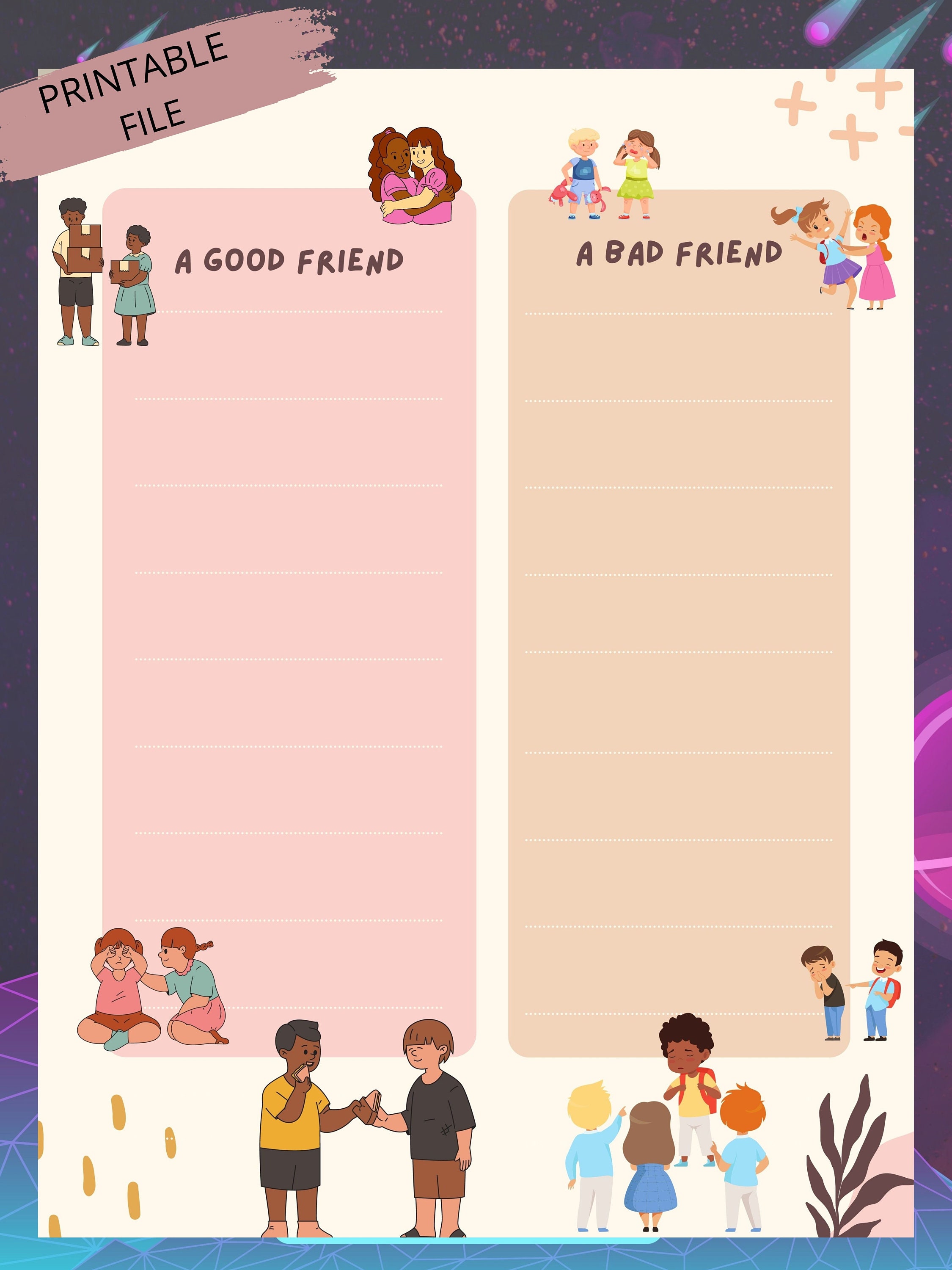 Good Vs Bad Friends Poster - PRINTABLE Social Emotional Learning Skills ...