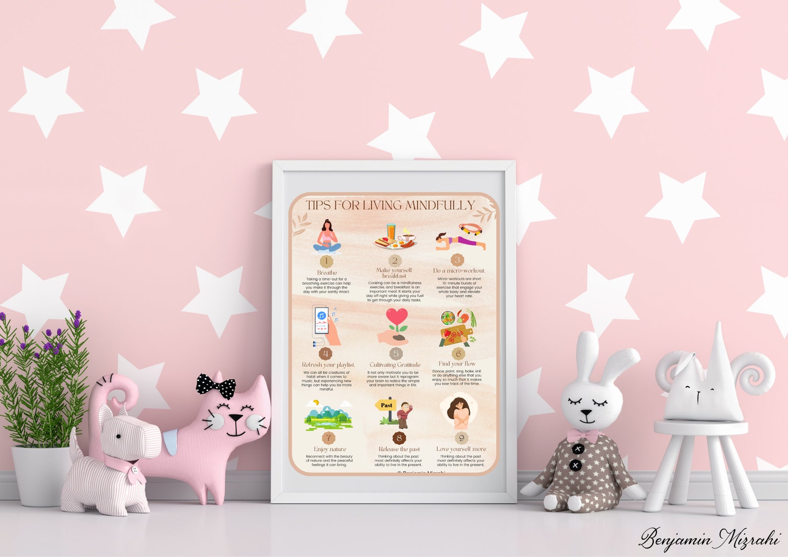 Mindfulness Tips Poster | Self-care Affirmations, Counseling Decor ...