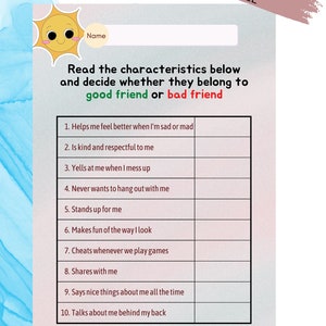 Good Vs Bad Friends Poster – Social Skills Printable (PDF) - Etsy Canada