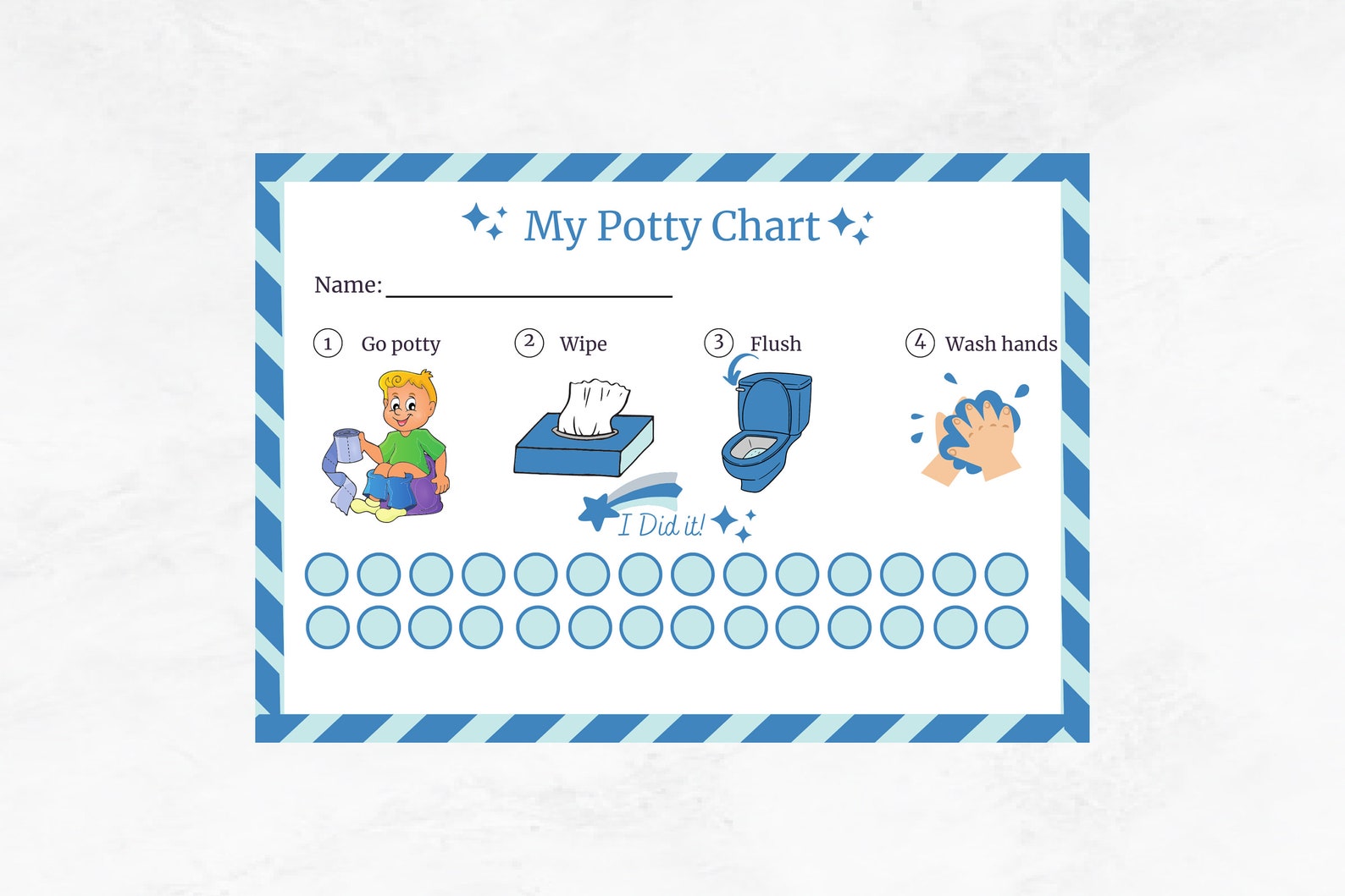 Potty Training Sticker Chart – Kids Toilet Training Printable (digital ...