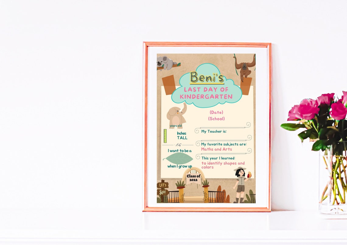 Editable First or Last Day of School 2nd Grade Boy or Girl Cute ...