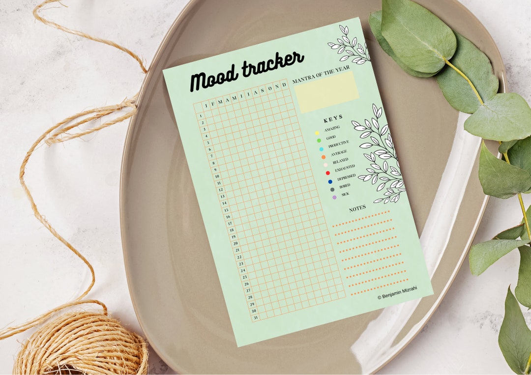 Personalized Mood Tracker Dot Sheet, Daily Mental Health Planner ...