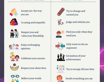 Good Vs Bad Friends Poster - PRINTABLE Emotional Learning Social Skills ...