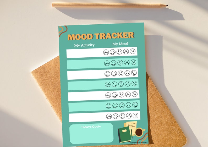 Printable Mood Tracker Chart Template, Daily Mood Tracker Pages for ...