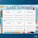 Class Schedule Printable Back to School Weekly Schedule Classroom ...