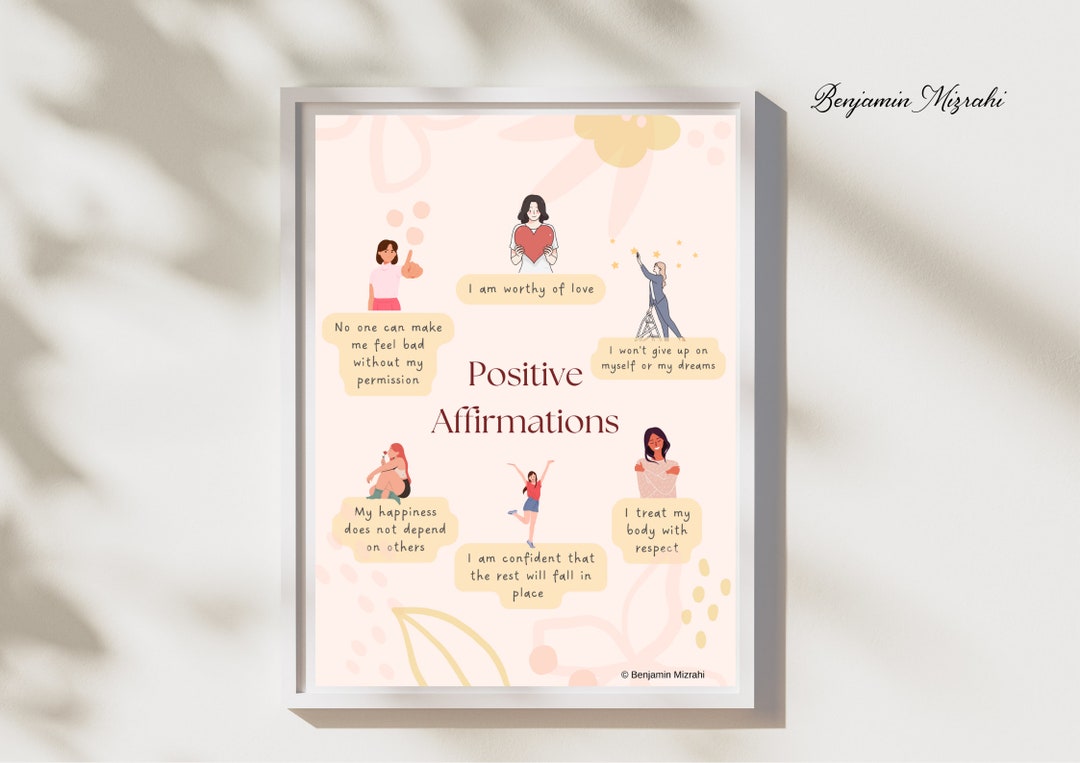Positive Affirmations Poster | Mental Wellness Wall Art (digital ...