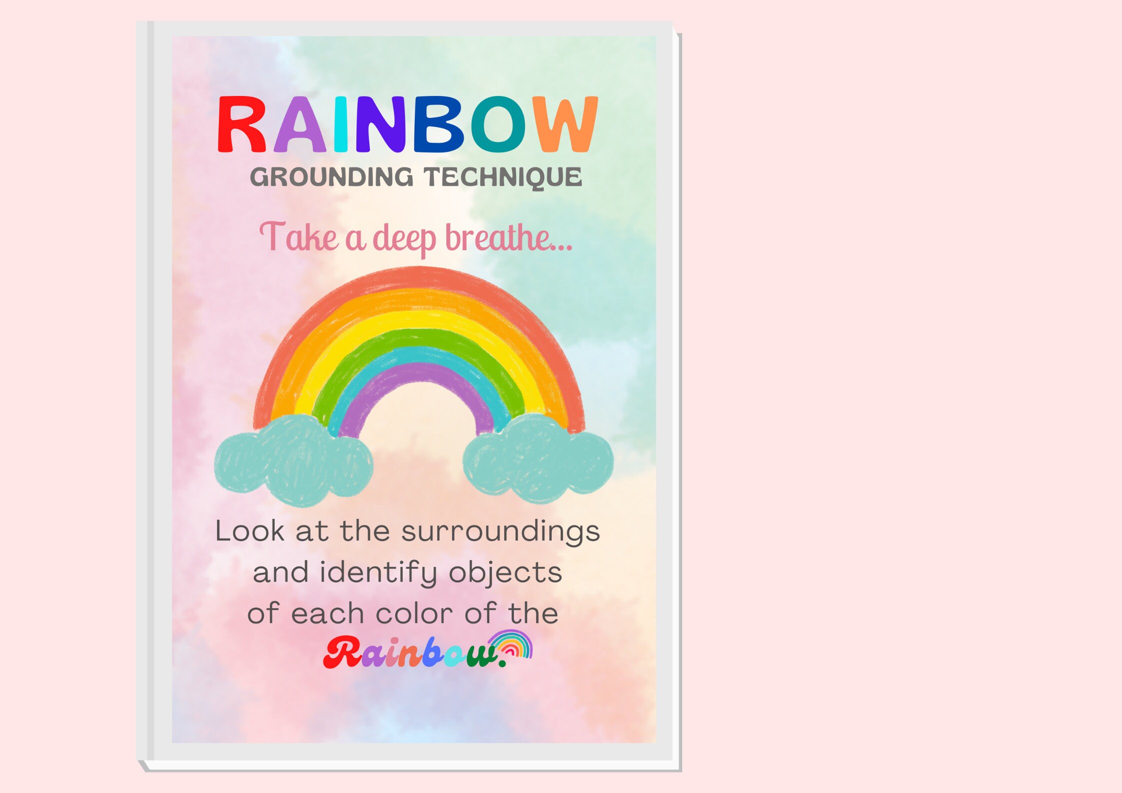 Rainbow Design Grounding Technique Therapy Poster Grounding Technique ...