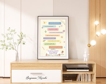 Gentle Reminders Positive Affirmations DIGITAL Print Mental Health ...