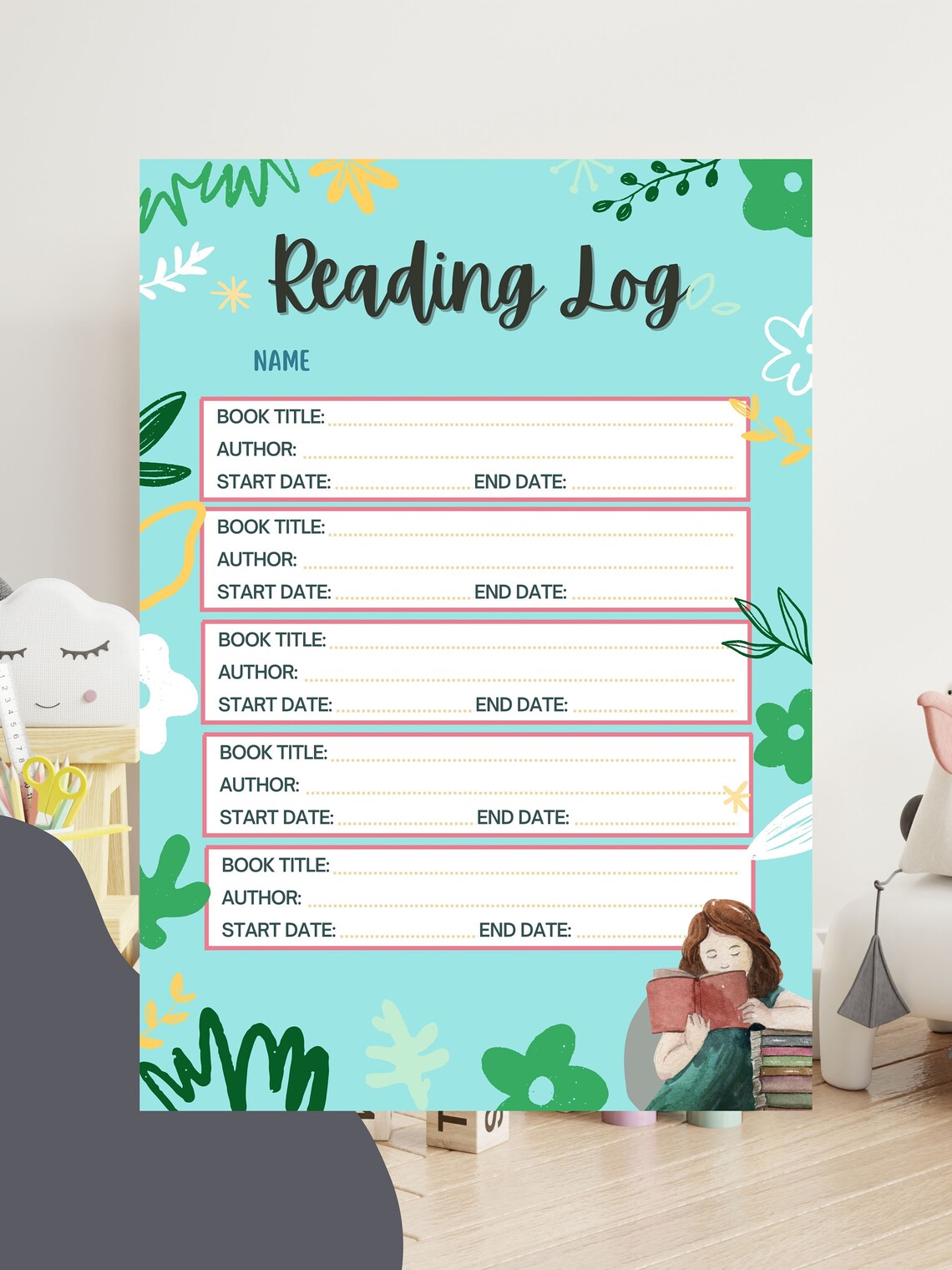 Kids Reading Log Printable, Printable Reading Log for Kids, Reading Log ...