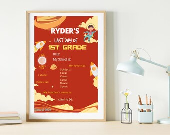 Editable First or Last Day of School 3rd Grade Boy or Girl Cute ...