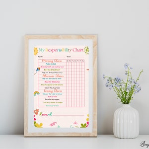 Kids Chores Rewards Printable Responsibilities Chart Chore - Etsy