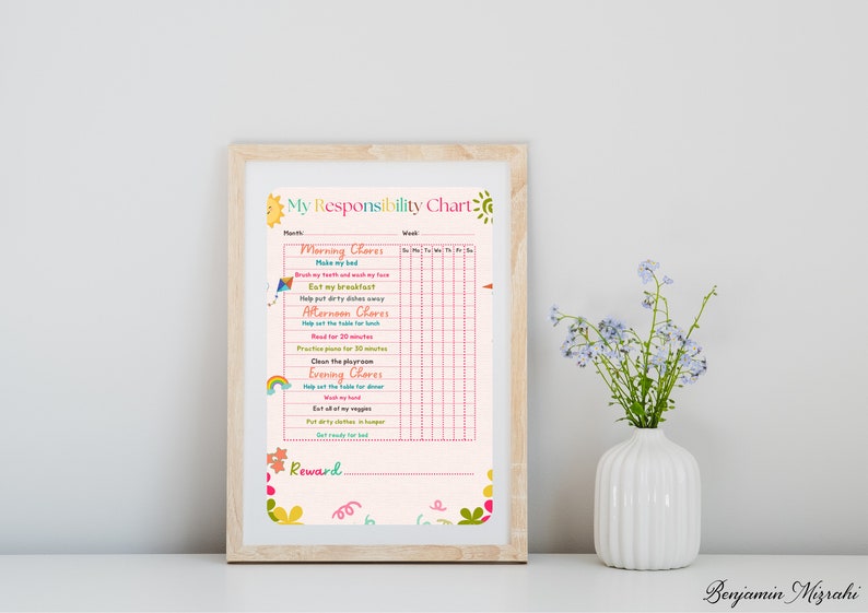 Kids Chores Rewards Printable Responsibilities Chart Chore - Etsy