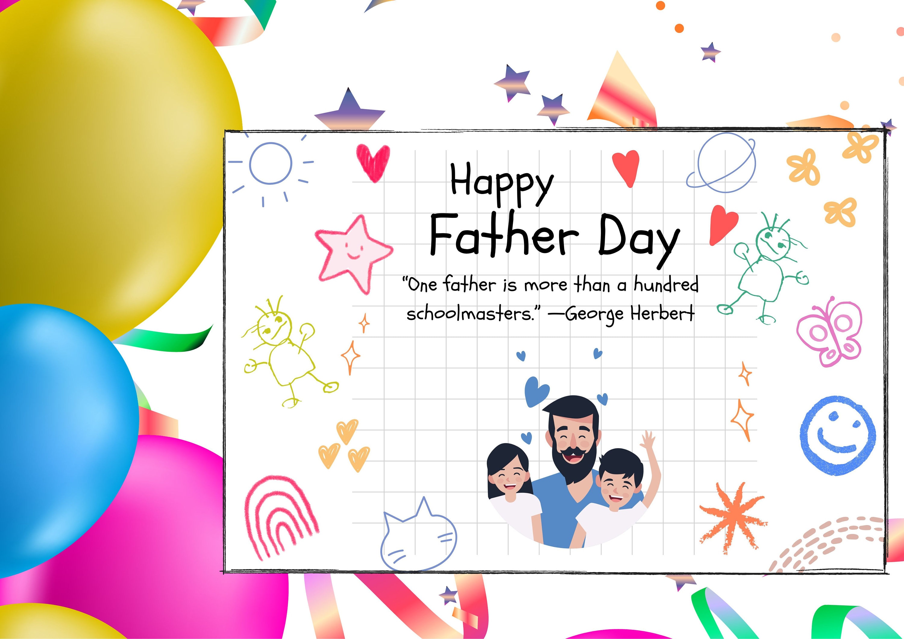 Happy Father's Day Digital Printable, Instant Download, Greeting Card ...