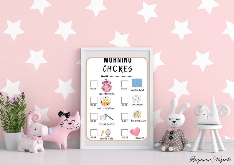 Kids Morning Chore Chart Morning Routine Chart To-do Chart - Etsy