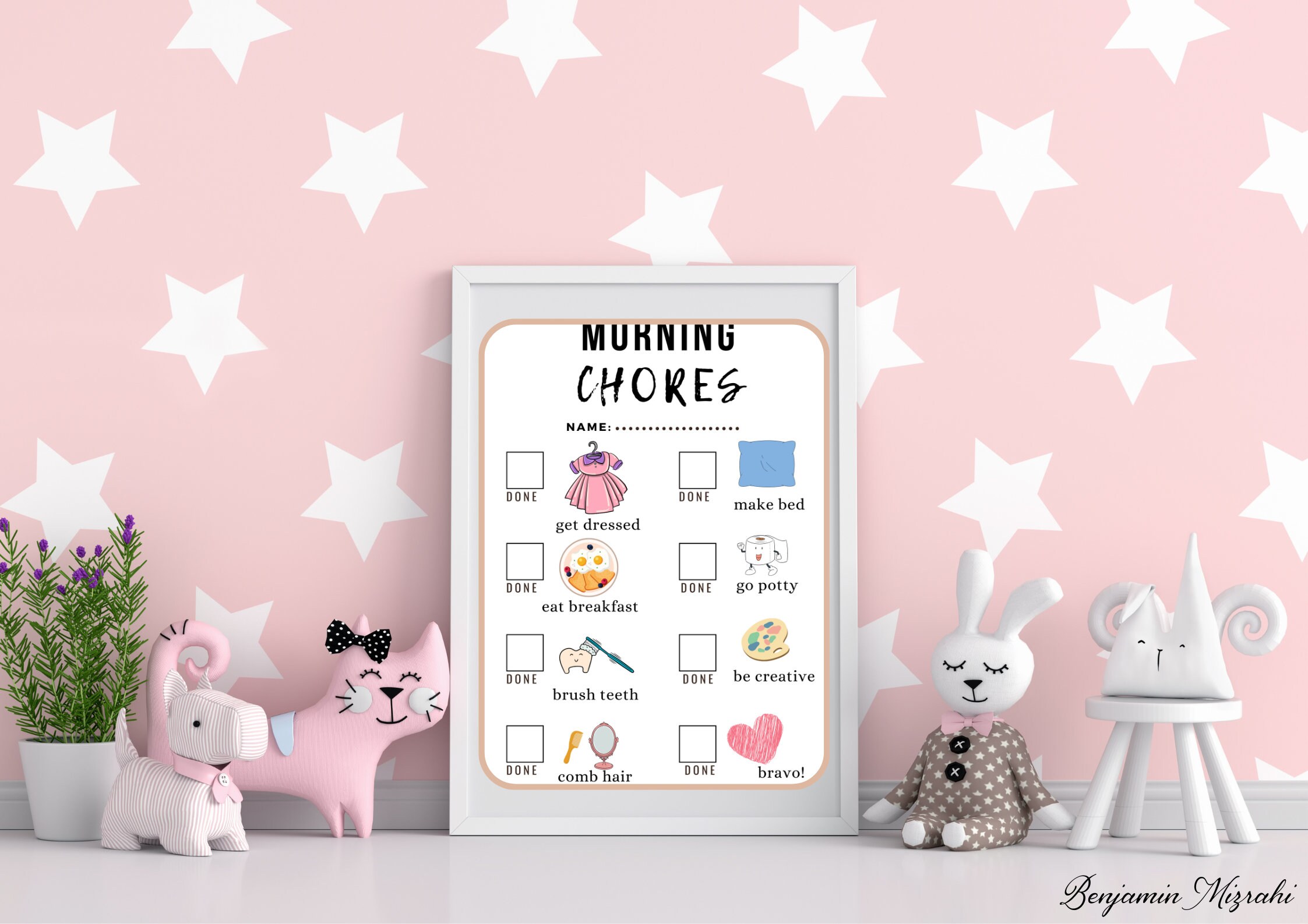 Kids Morning Chore Chart - Morning Routine Chart - To-do Chart Every ...