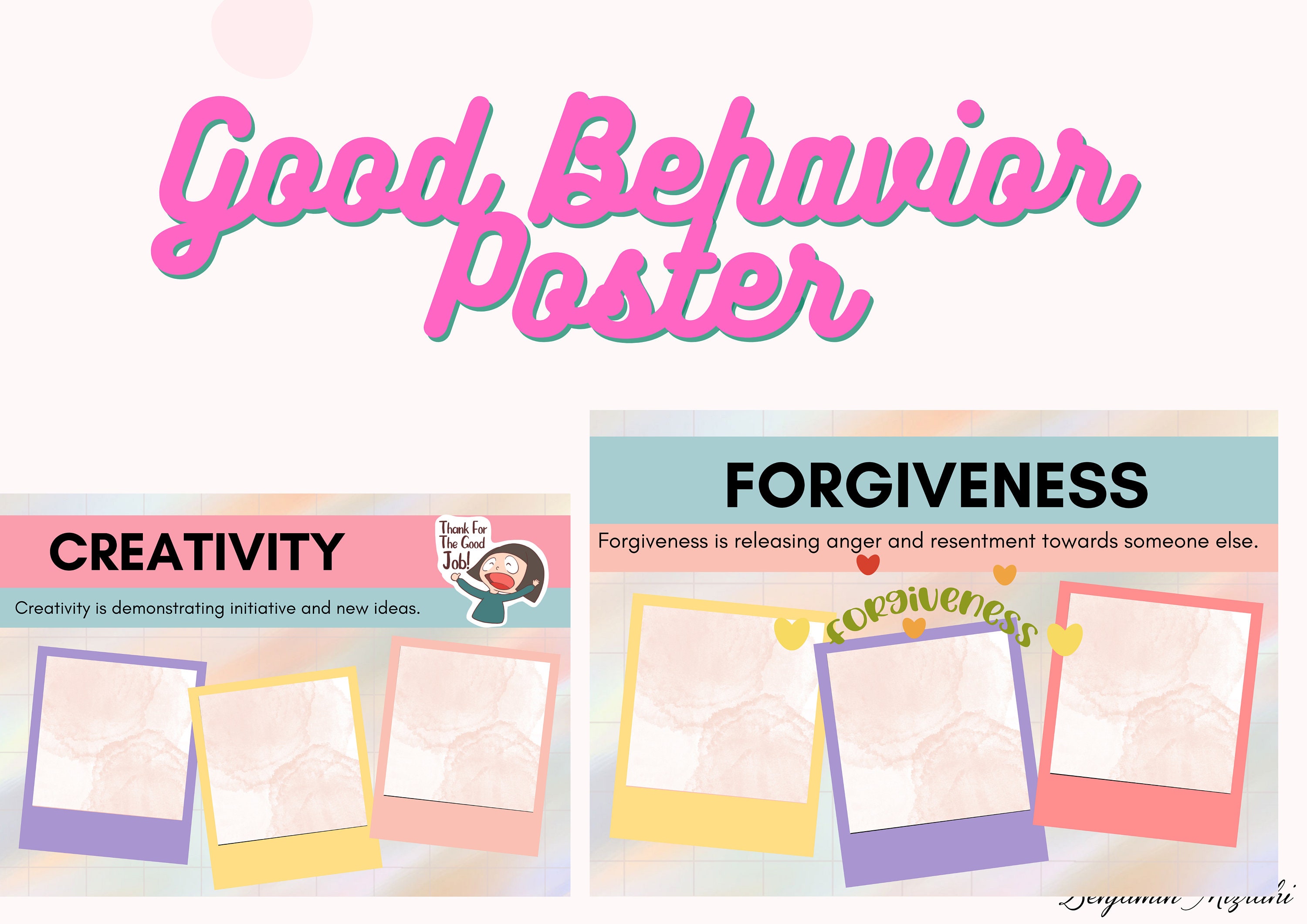 Good Behavior Poster – Student Shout Out Cards (editable Canva Template ...