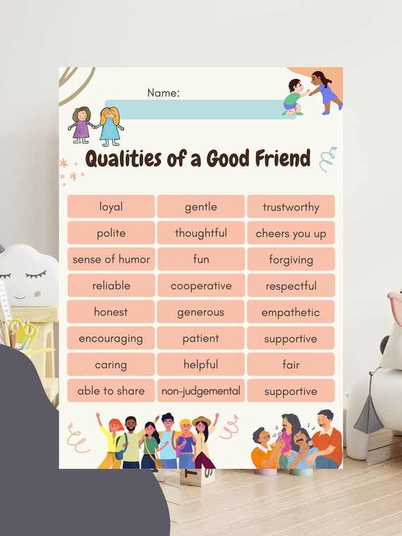 Good Vs Bad Friends Poster PRINTABLE Emotional Learning - Etsy