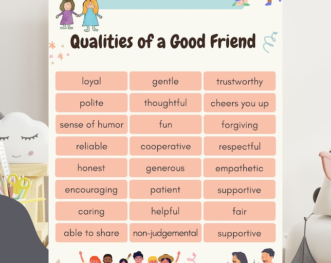 Good Vs Bad Friends Poster PRINTABLE Emotional Learning Social Skills ...