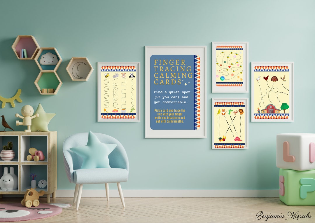 Finger Tracing Calming Cards, Printable Mindfulness Flash Cards, Calm ...