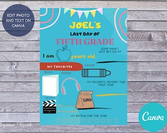 First Day of School Sign Editable Template, Last Day of School ...