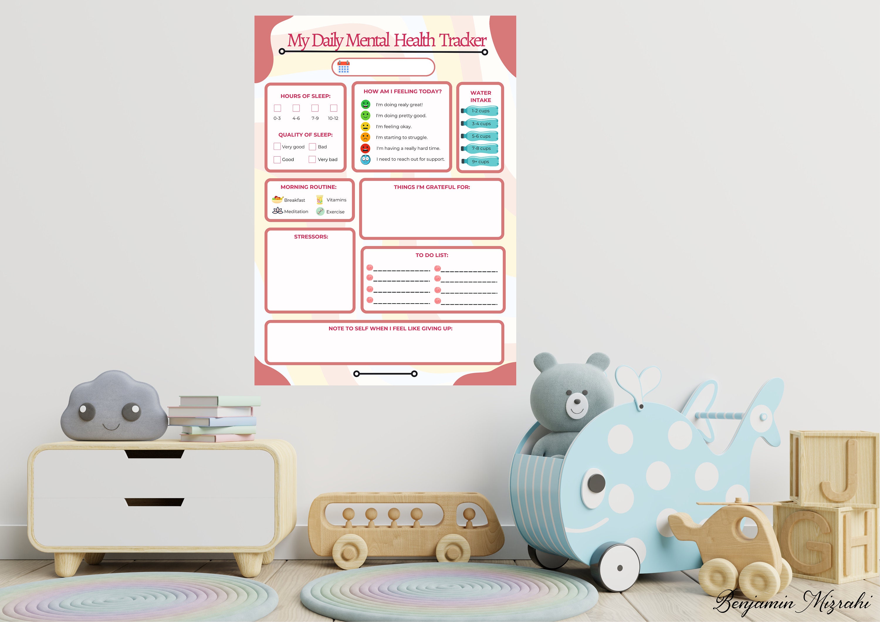 Daily Mood Tracker, Printable Mood Track, Emotion Tracker, Mood Journal ...